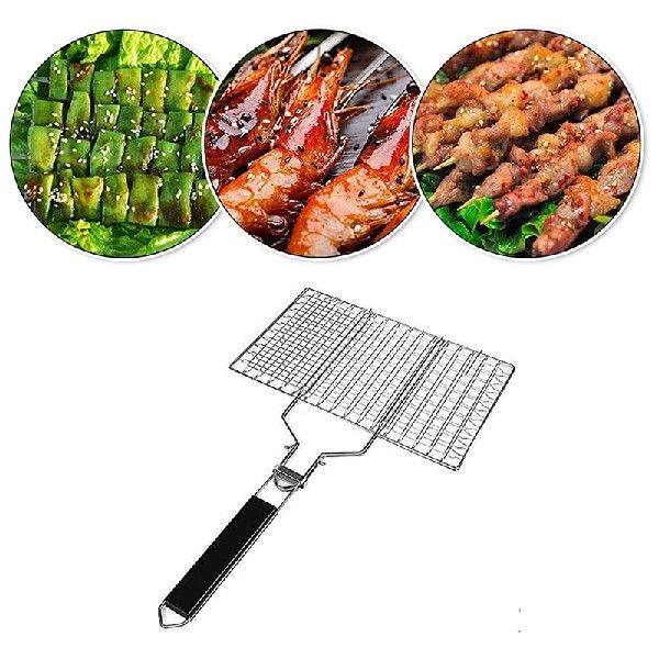Grilling Basket,Portable And Foldable BBQ Grill Mesh Clamp_虎窝淘