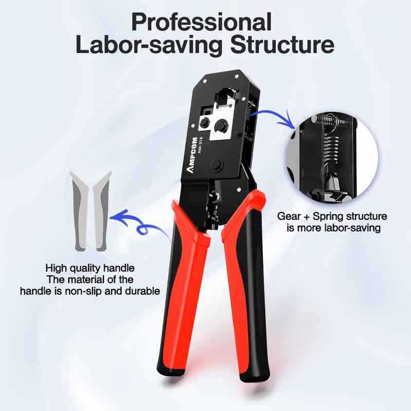 RJ45 Crimping Tool Ethernet Network LAN Cable Crimper Cutter_虎窝淘