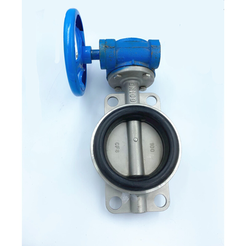 D371X-16P不锈钢涡轮对夹式蝶阀304不锈钢对夹涡轮蝶阀门DN80 100_虎窝淘