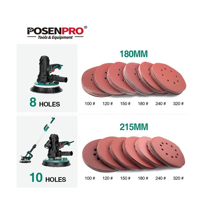 Sandpaper 180/215/225mm holes Sanding paper grits 180mm Elec_虎窝淘