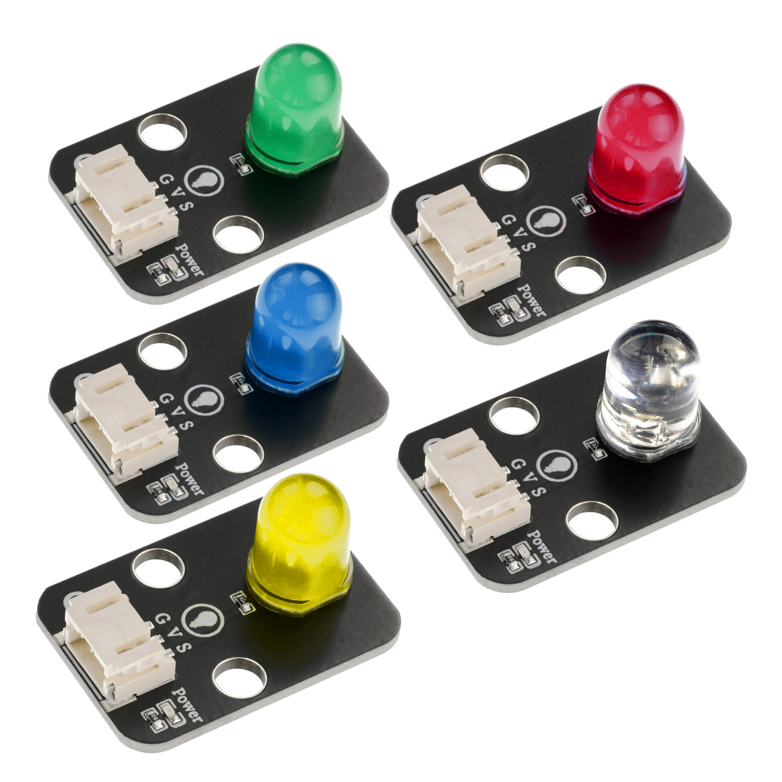 LED灯模块红黄蓝绿白发光执行器兼容Arduino编程套件乐高电子积木_虎窝淘