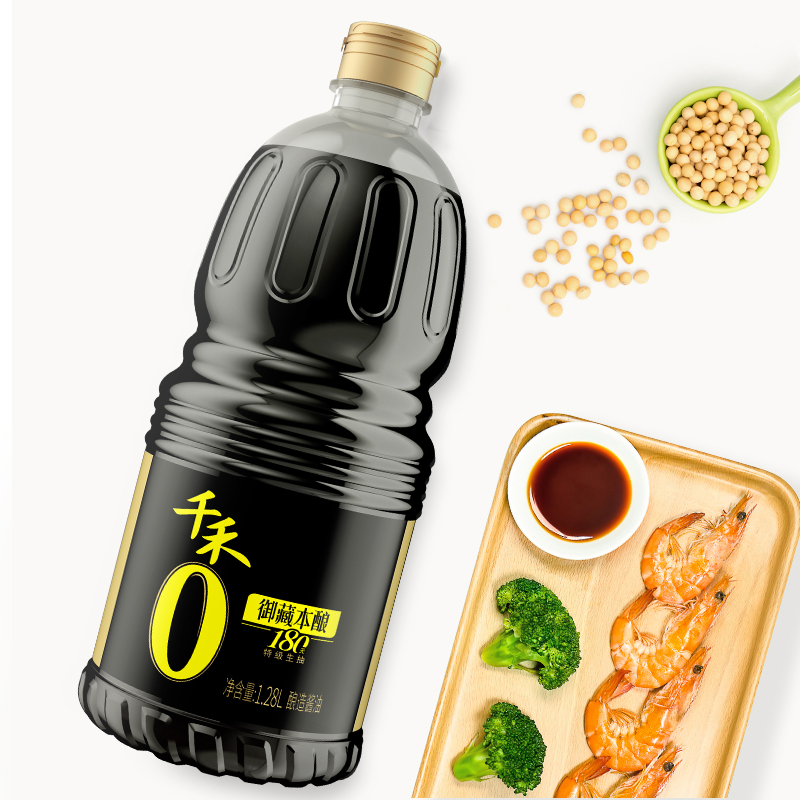 千禾0添加御藏180天酱油1.28L装特级生抽酱油炒菜包邮家用调味品_虎窝淘