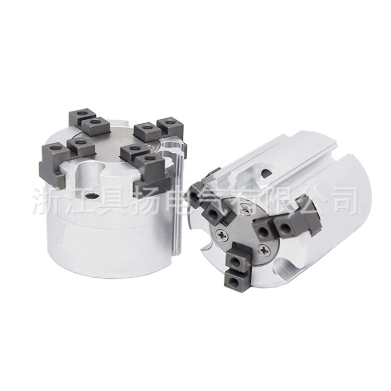 MHS2/3/4气动卡盘机械手气缸MHS4-16-20-25-50D二/三/四爪手指夹_虎窝淘