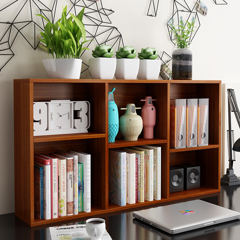 书架简易桌上置物架多功能现代儿童学生办公书桌面收纳双层小书柜_虎窝淘