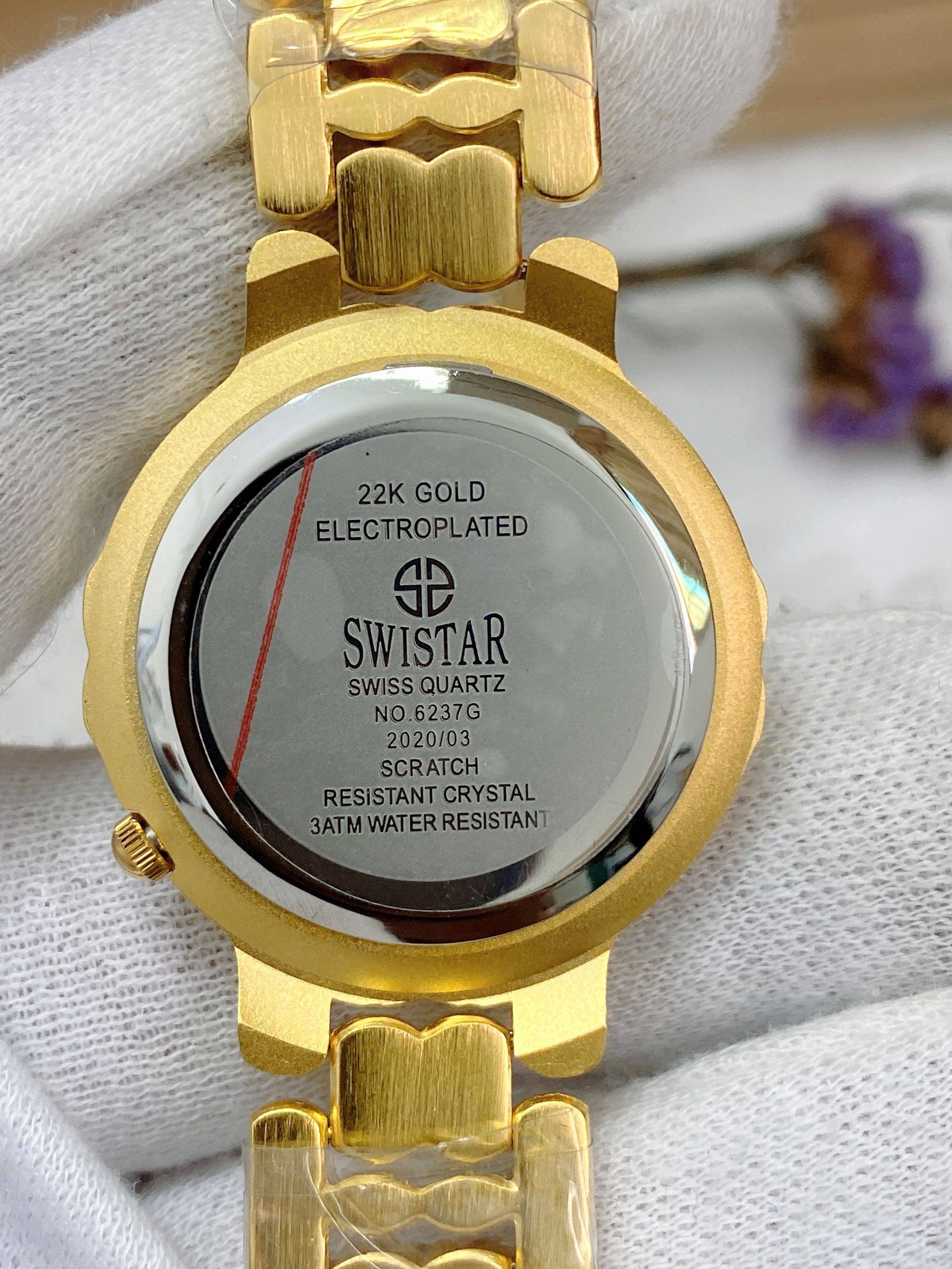 新款SWISTAR瑞士之星小众品牌 22k镀金石英手表防水精致情侣手表_虎窝淘