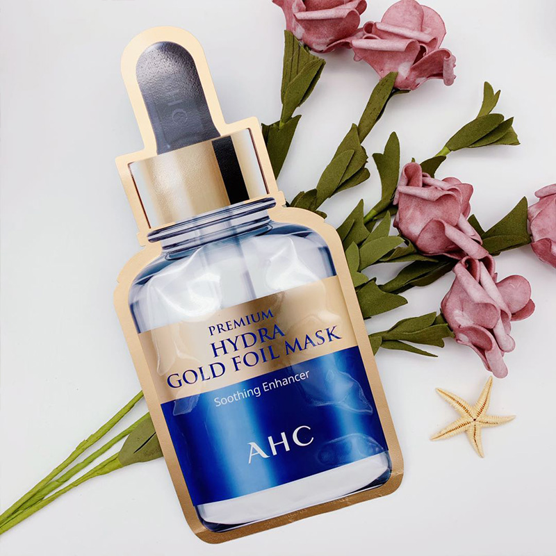韩国AHC黄金面膜女24k蒸汽锡纸金箔b5玻尿酸钢铁侠紧致修护单片_虎窝淘