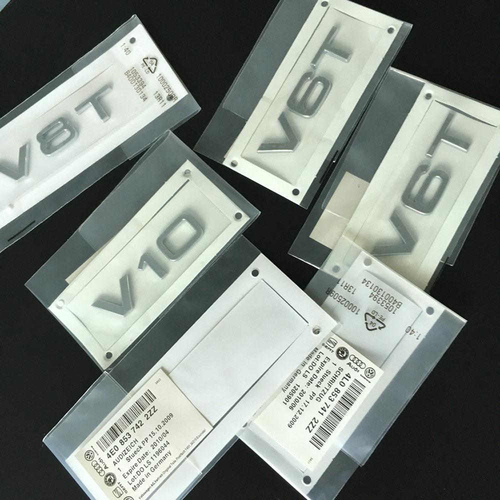 奥迪V6T/V8T侧标A4L A5 A6L A7Q7车标 S6 S7 Q5A8L叶子板排量贴标_虎窝淘