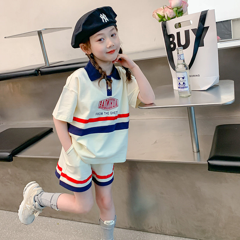 女童套装夏装2023新款韩版洋气儿童夏季小女孩网红时髦童装两件套_虎窝淘