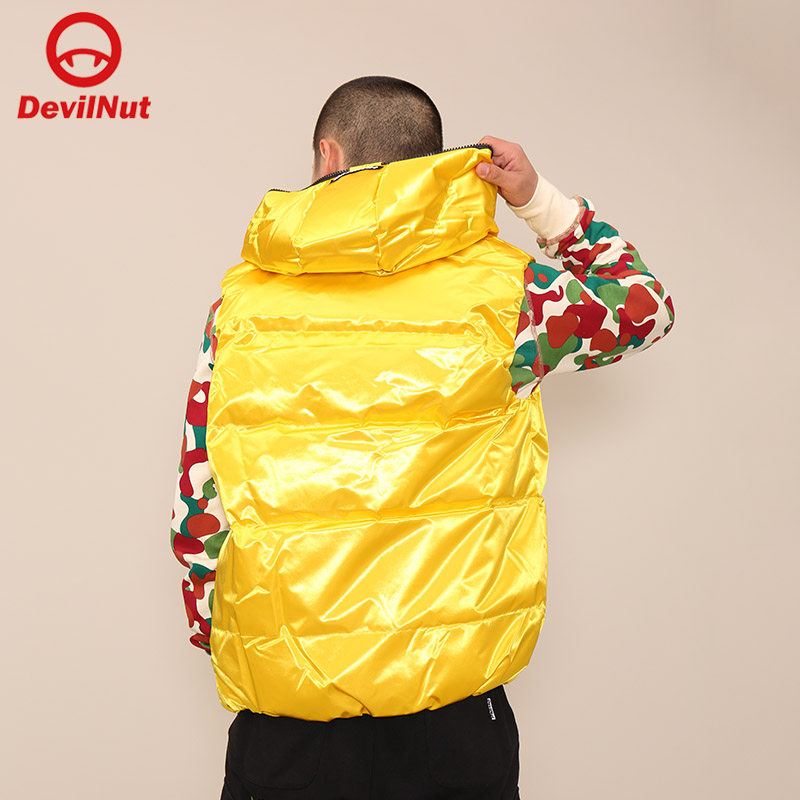 DEVIL NUT潮牌恶魔无性别情侣流感外套保暖羽绒马甲新ASV_虎窝淘