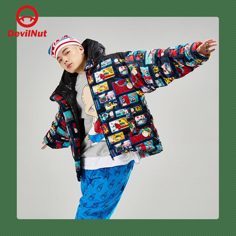 DEVIL NUT潮牌恶魔秋冬无性别情侣款保暖羽绒服超飞侠 ATY_虎窝淘