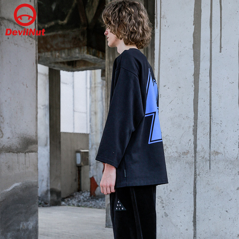 DEVIL NUT潮牌恶魔男女同款休闲圆领卫衣-BIB AET_虎窝淘