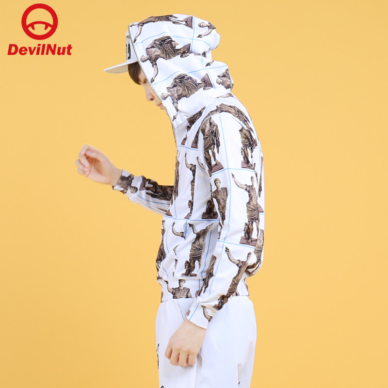 DEVIL NUT潮牌凯撒拉链宽松情侣男士卫衣主 SFV_虎窝淘