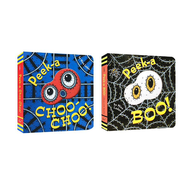 送音频英文原版绘本Peek A Who/Choo-Choo!猜猜我是谁2册躲猫猫纸板书幼儿英语启蒙玩具1-5岁亲子游戏常识认知早教学前游戏图画 ...