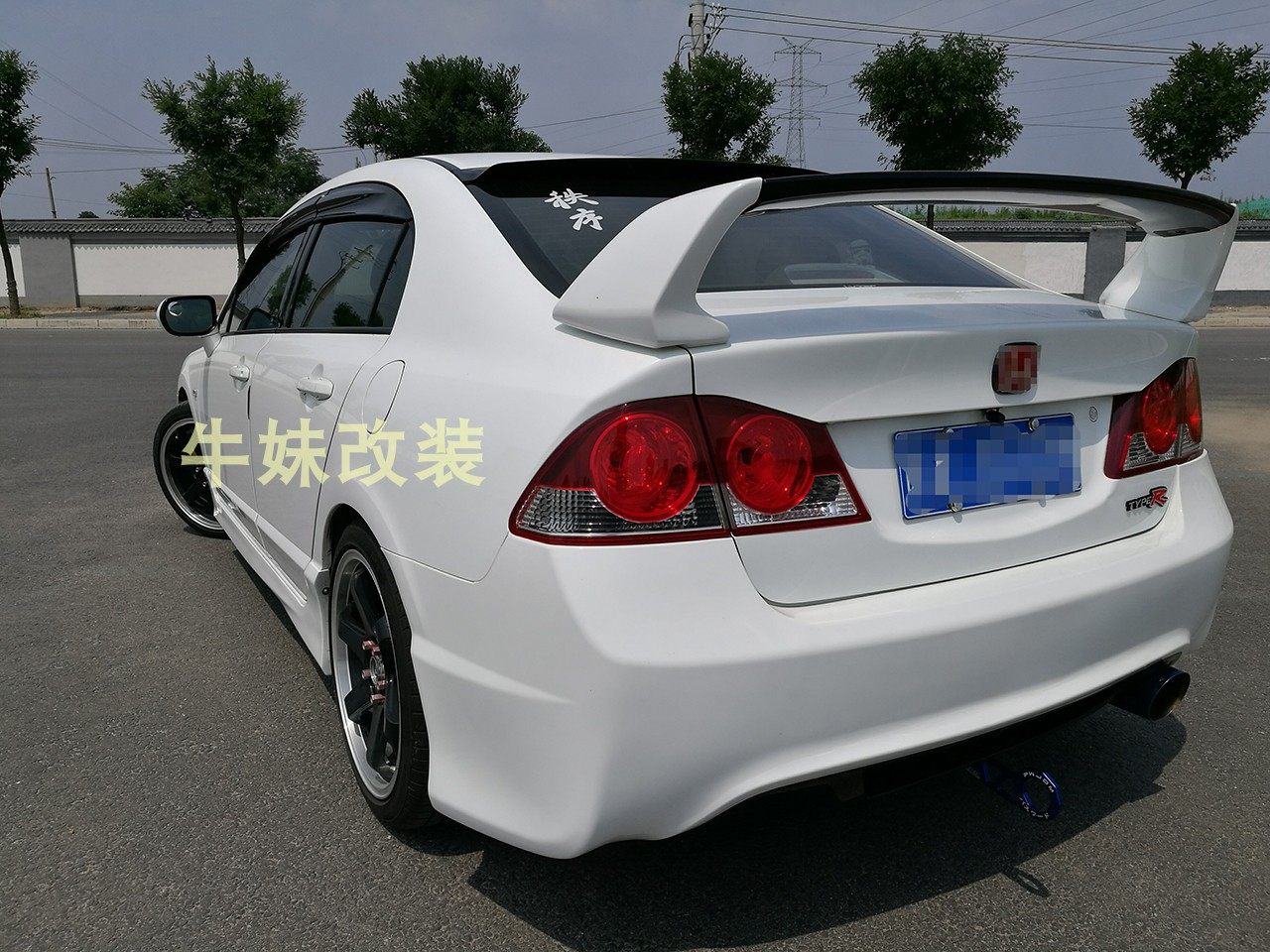 适用于思域思铭改 FD2大包围无限后杠 TR PP材质分体后杠后唇_虎窝淘