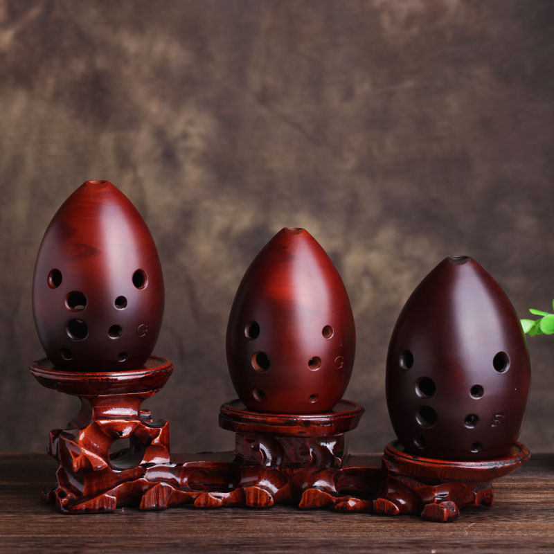 熏烧陶埙双腔梨埙初学专业演奏十孔10孔八孔红陶F调G调乐器_虎窝淘