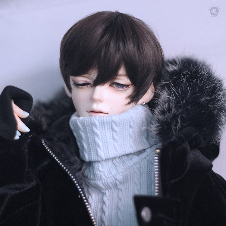 懒娃小铺bjd假发6 4 3分大叔sd人偶男娃日常服帖短头发-正太毛-棕_虎窝淘