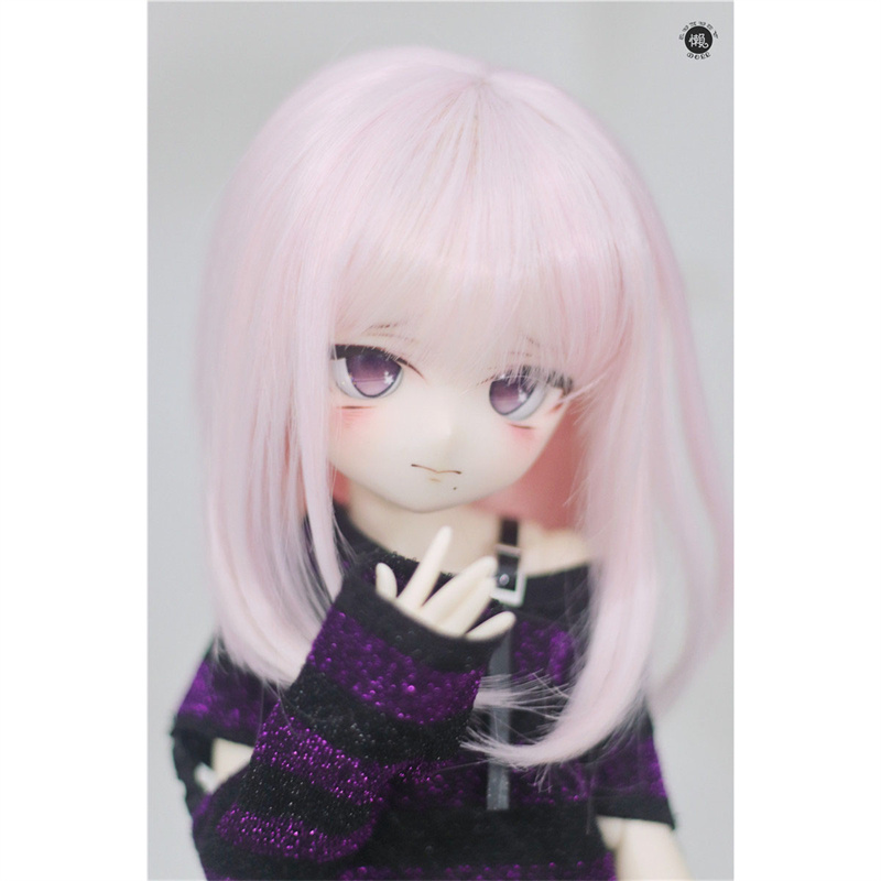 BJD人偶娃假发34分8分SD MDD巨婴妹头小布中长波波可爱高温丝毛_虎窝淘