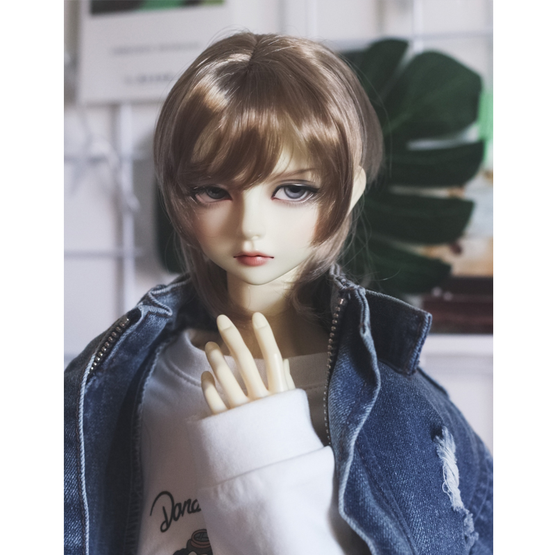 懒娃bjd假发SD34分MDD大叔龙魂服帖柔软易撸长水母假毛柔丝黑棕灰_虎窝淘