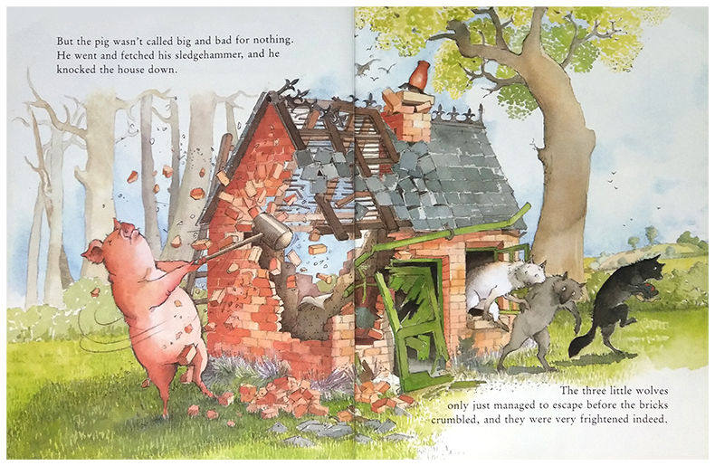 The Three Little Wolves and the Big Bad Pig英文原版绘本三只小狼与大坏猪儿童英语图画故事书英文版进口 ...
