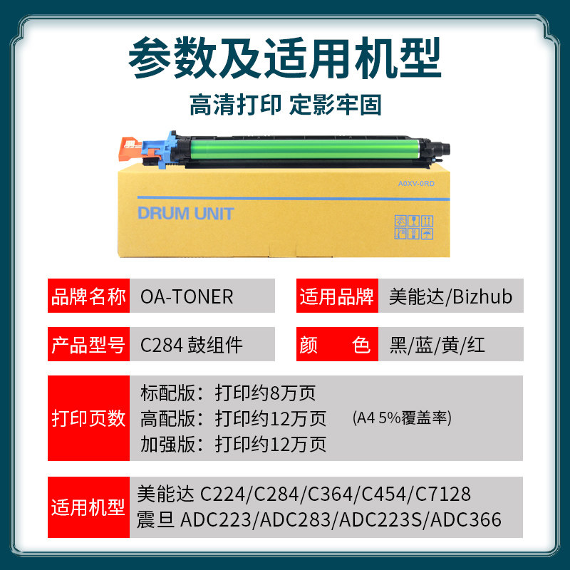 适用柯尼卡美能达C224E C281 284E 364e 454 554 DR512 C7122 7128 224 C221S震旦 ...