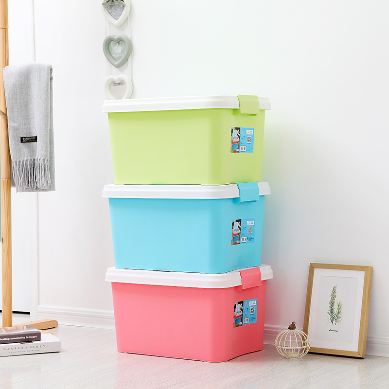 双层加厚塑料收纳箱整理箱有盖收纳盒衣服被子置物周转储物箱子_虎窝淘