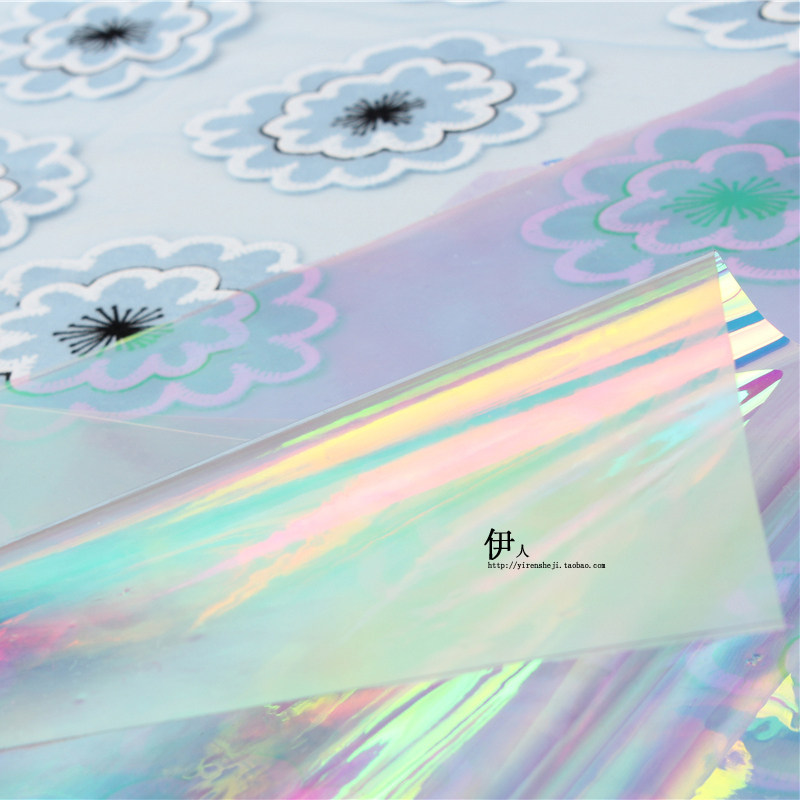 幻彩镭射布透明tpu设计师面料镜面七彩荧光服装包袋防水布料创意_虎窝淘