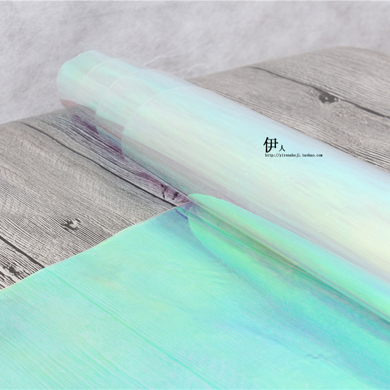 幻彩镭射布透明tpu设计师面料镜面七彩荧光服装包袋防水布料创意_虎窝淘