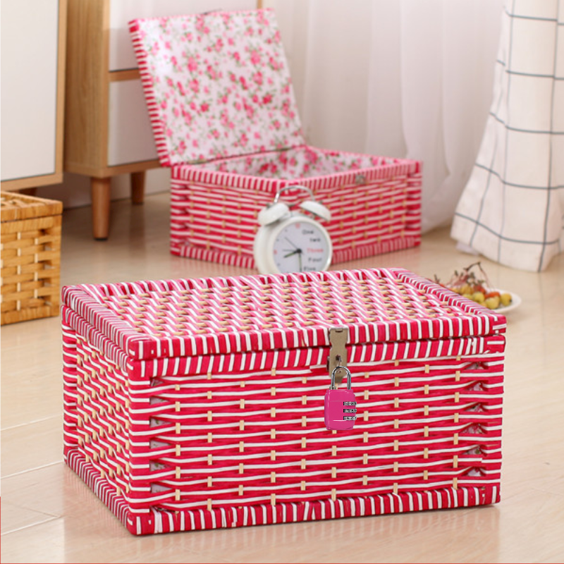 带锁的收纳盒大容量学生宿舍零食整理箱储物盒可上锁密码收纳箱子_虎窝淘