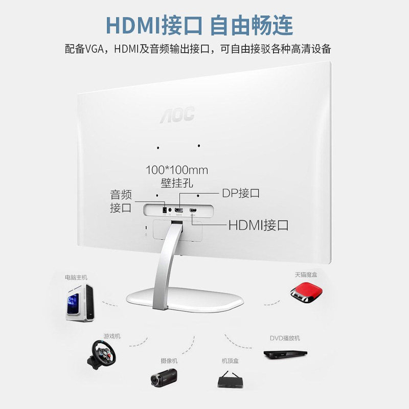 AOC Q27V3/WS白色24/27/32英寸2K高清V4显示器75HZ电脑IPS屏幕N2S_虎窝淘
