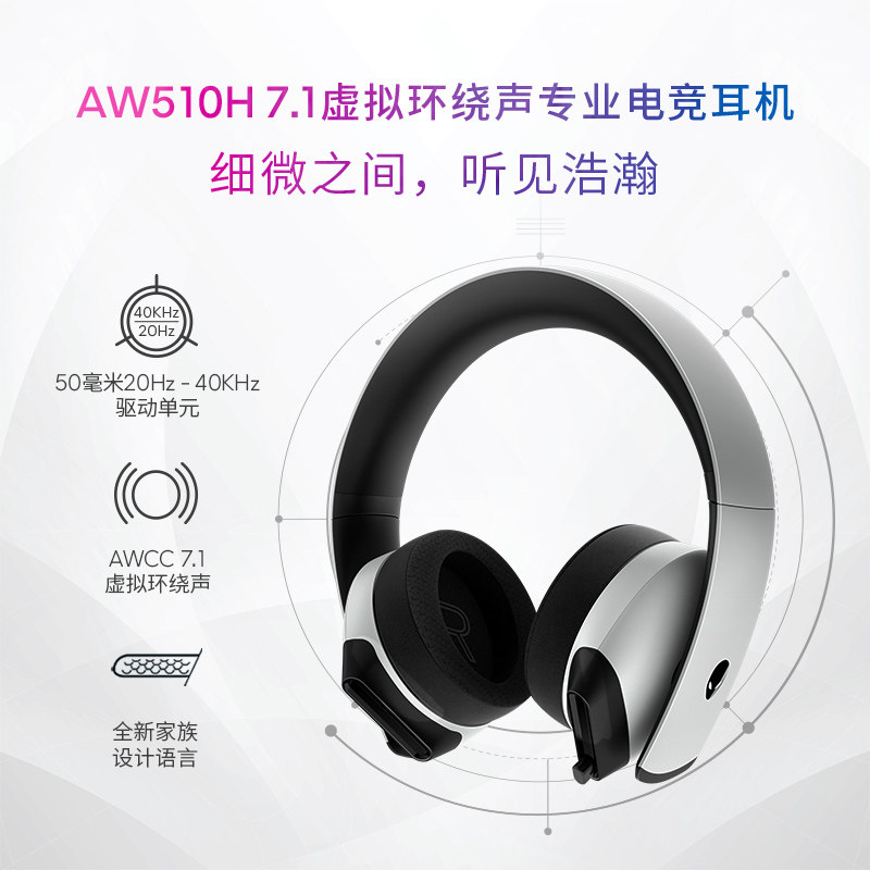 ALIENWARE外星人AW510H＆AW520H头戴式电脑有线吃鸡游戏降噪耳机_虎窝淘