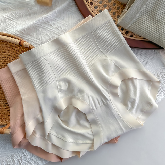 High waist tummy control women's underwear 5A pure cotton antibacterial ...