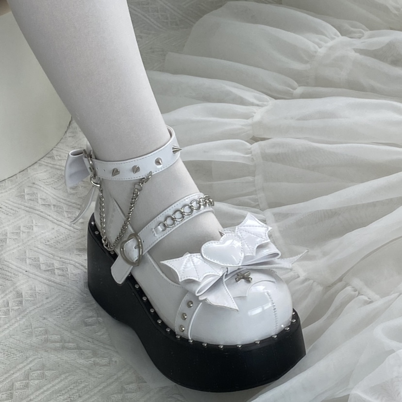 全款现货恶魔派对口袋猫Lolita原创甜酷y2k亚文化厚底lo鞋_虎窝淘