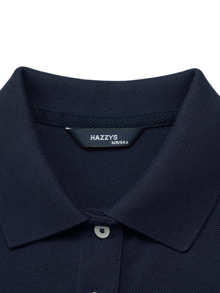 Hazzys哈吉斯短袖T恤女士新款体恤2023夏季休闲显瘦通勤Polo衫潮_虎窝淘