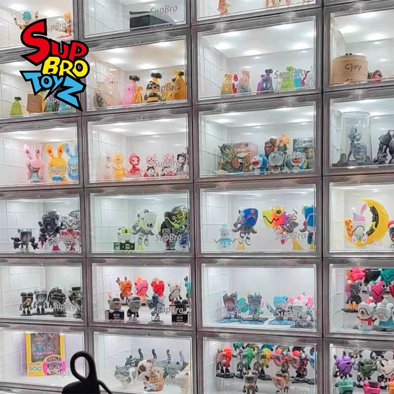 正品SupBro发光LED声控鞋盒手办公仔泡泡玛特展示盒鞋墙展示架_虎窝淘