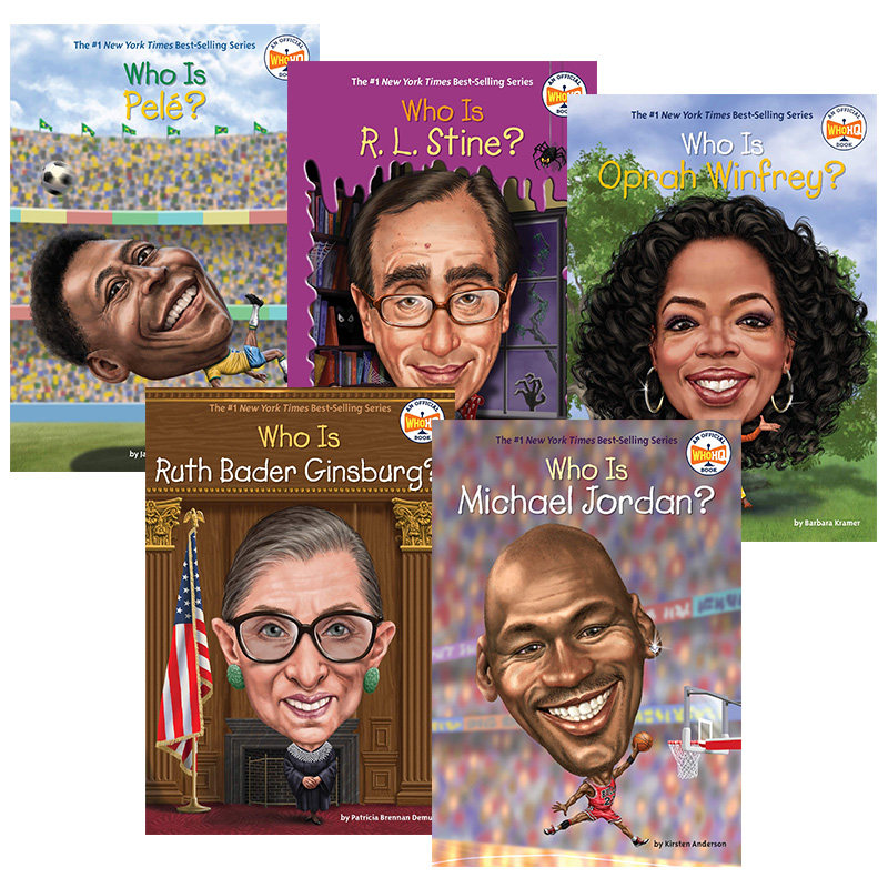 Who Is人物传记系列5册 英文原版 谁是鲁斯巴德金斯伯格 迈克尔乔丹 奥普拉温弗瑞 球王贝利 历史名人科普读物 英语书籍Whois系列_虎窝淘