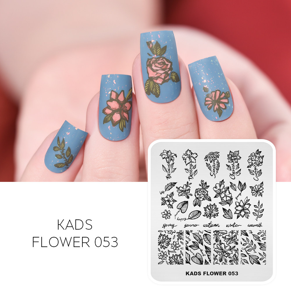 KADS FLOWER 49-66系列花瓣清新文艺插画人物花朵繁星花树叶_虎窝淘