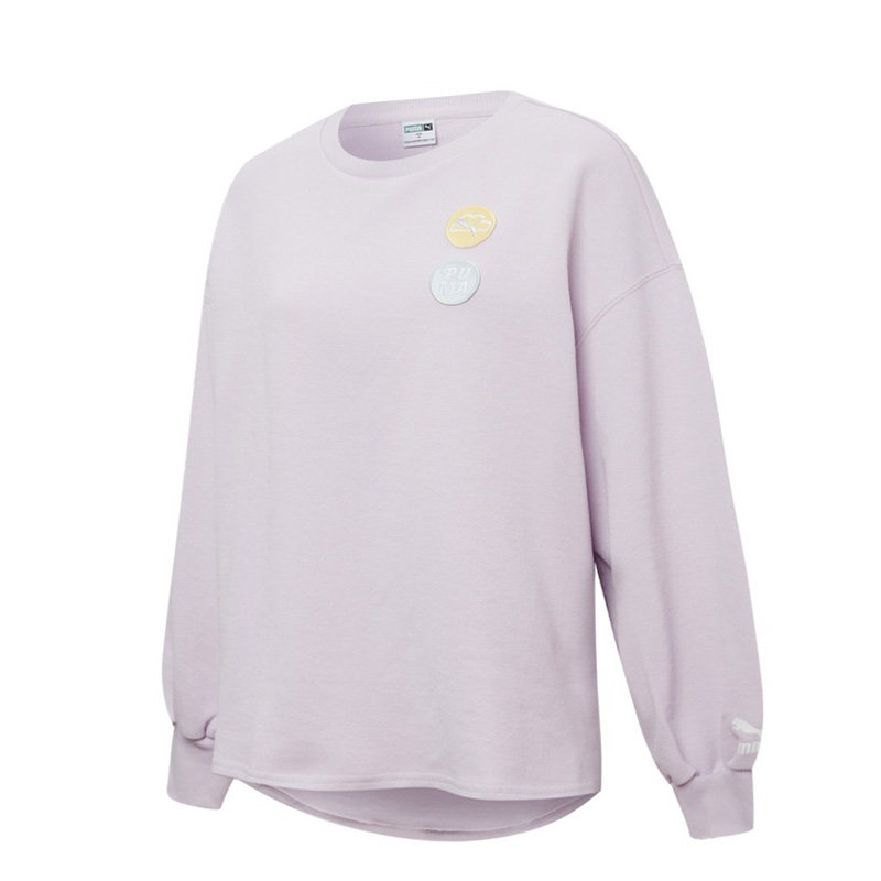 PUMA彪马卫衣女2022春新款运动休闲针织宽松圆领套头衫 536095-17_虎窝淘