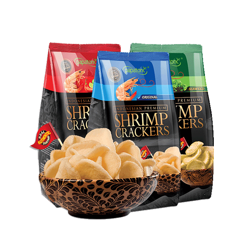 啪啪通海虾片印尼进口papatonk原味网红鲜虾片特产膨化虾片零食_虎窝淘