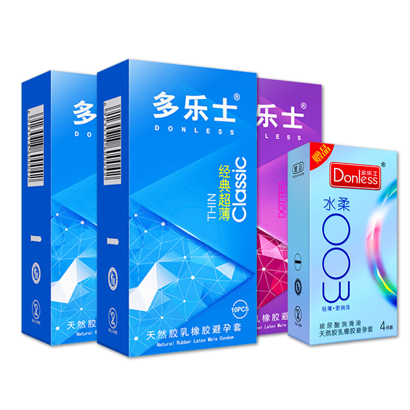 Donless多乐士超薄避孕套水多男用颗粒情趣安全套套玻尿酸003包邮_虎窝淘