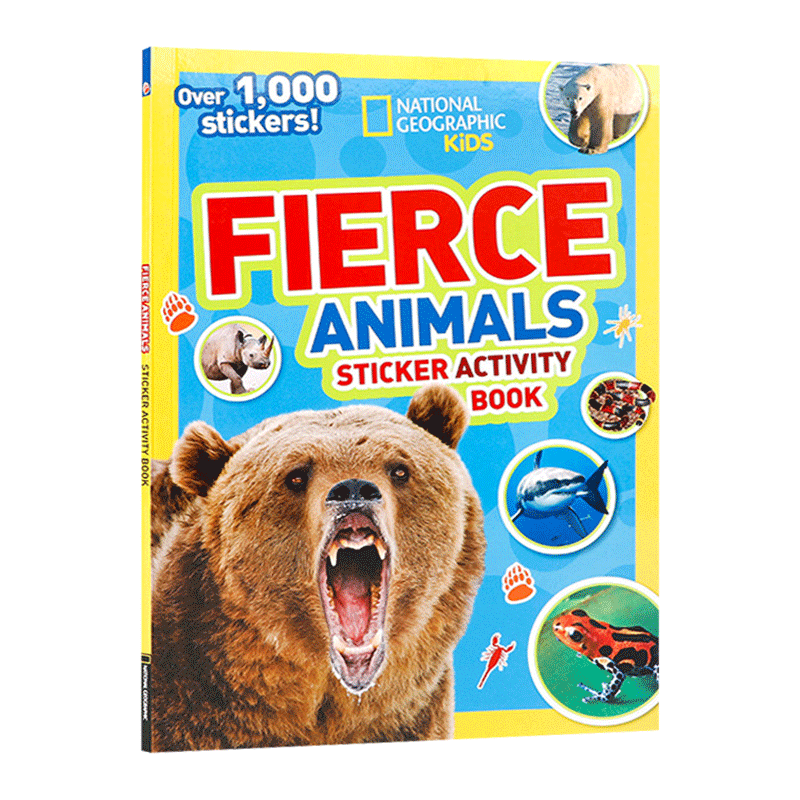 Fierce Animals Sticker Activity Book国家地理儿童凶猛的动物贴纸活动书含1000个贴纸英文原版儿童读物进口 ...