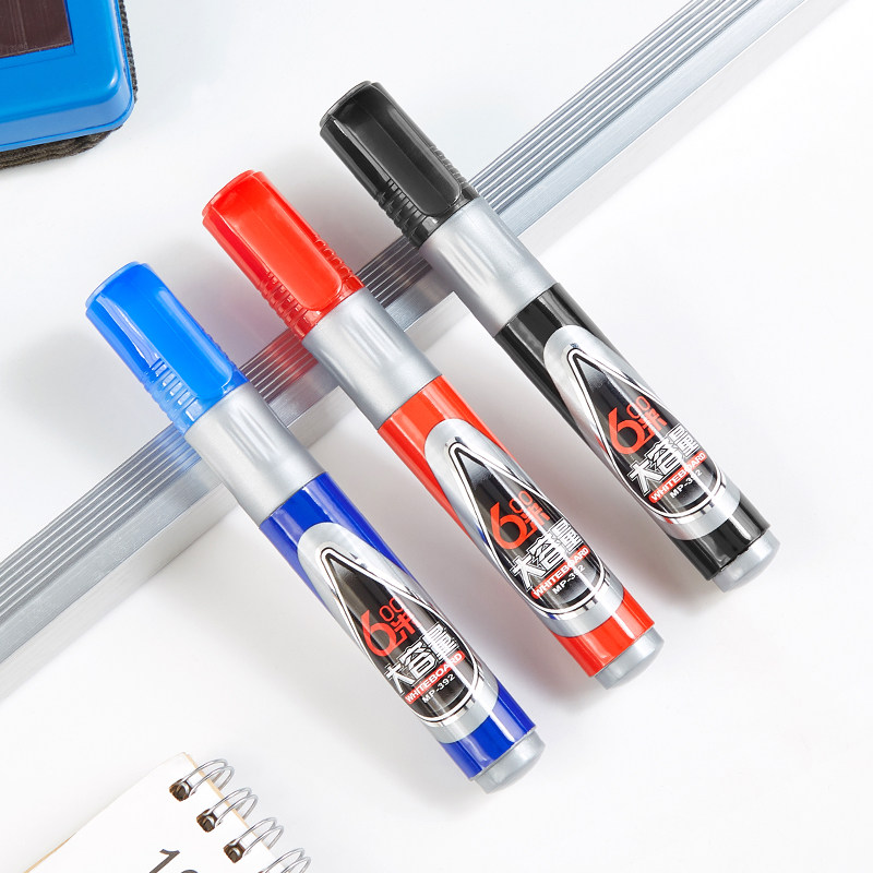 12支装宝克MP392可加墨水大容量白板笔水性可擦白板笔易擦红蓝黑色黑板笔画板笔粗头培训教师用笔_虎窝淘