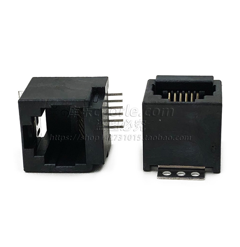 623SMT-RJ25插座6P6C接口 180度立式贴片式RJ12座子直插LCP料RJ11_虎窝淘