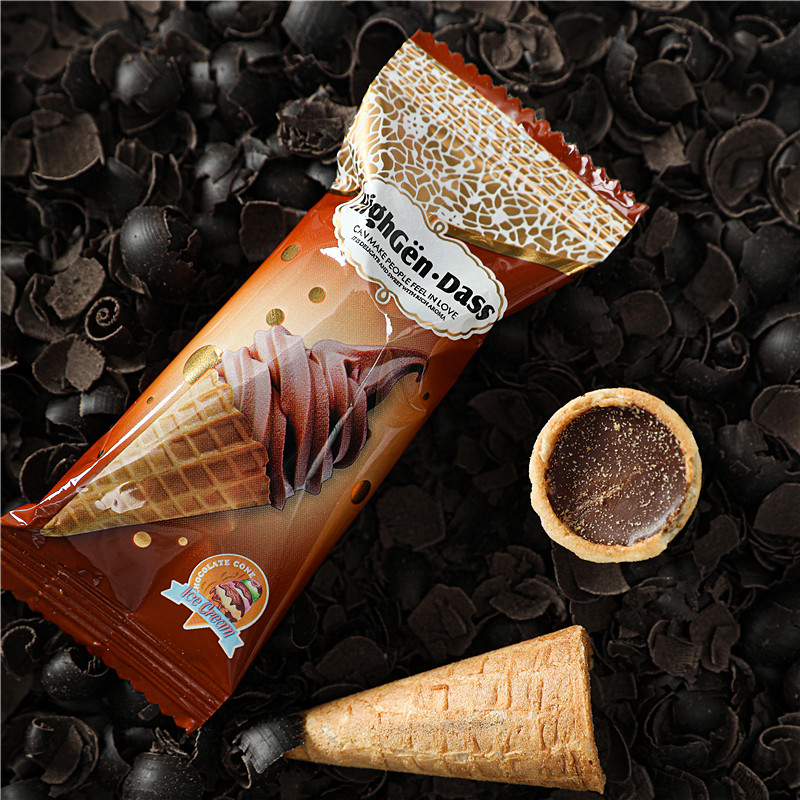 英国风味零食Highgen-Dass冰淇淋巧克力脆皮甜筒蛋卷草莓奶油夹心_虎窝淘