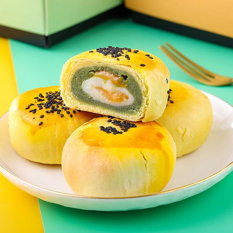 厦门特产誉海流心蛋黄酥312g抹茶红豆紫薯莲蓉糕点伴手礼3盒包邮_虎窝淘