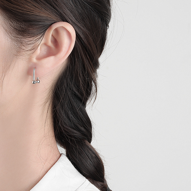 新潮款肯豆同款耳环u型S925纯银耳钉ins网红个性简约时髦耳坠女_虎窝淘
