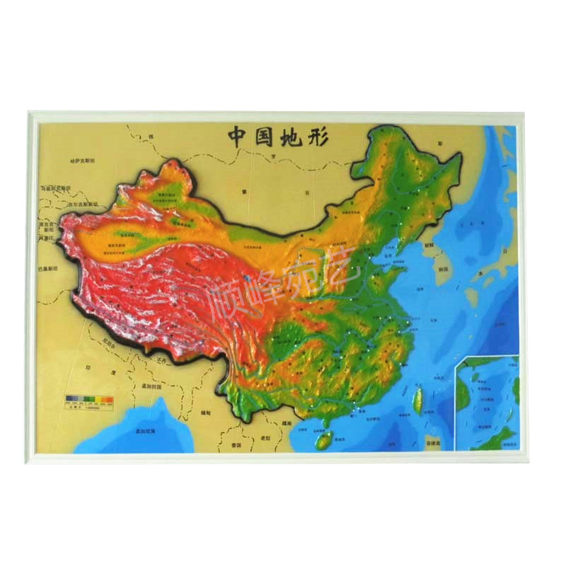 中国立体地形图中小学实验室内复合玻璃钢模型地理园教学手工制作_虎窝淘