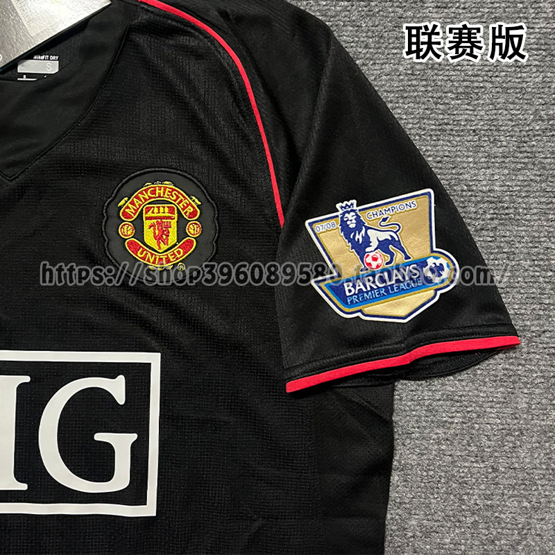 红魔0708力曼联复古球衣长袖客场7号C罗短袖足球服10号鲁尼欧冠版_虎窝淘