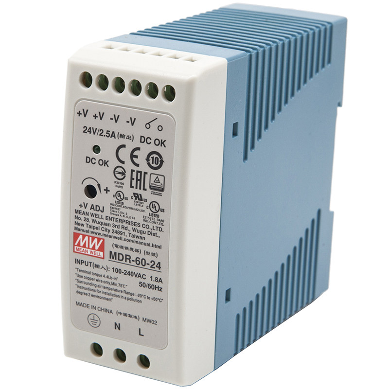 MDR-60-24台湾明纬60W24V2.5A导轨开关电源超薄工业用直流稳压PLC_虎窝淘