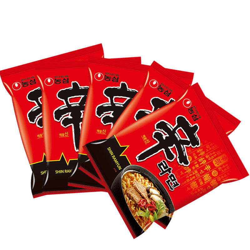 辛拉面韩国进口农心辛拉面五连包120g*5方便面速食韩国泡面香辣_虎窝淘