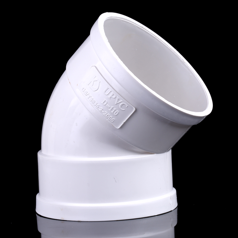 PVC45度弯头 UPVC排水管下水管管件配件50 75 110 160 200 315_虎窝淘